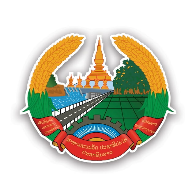 Laotian Emblem Sticker Decal - Self Adhesive Vinyl - Weatherproof ...