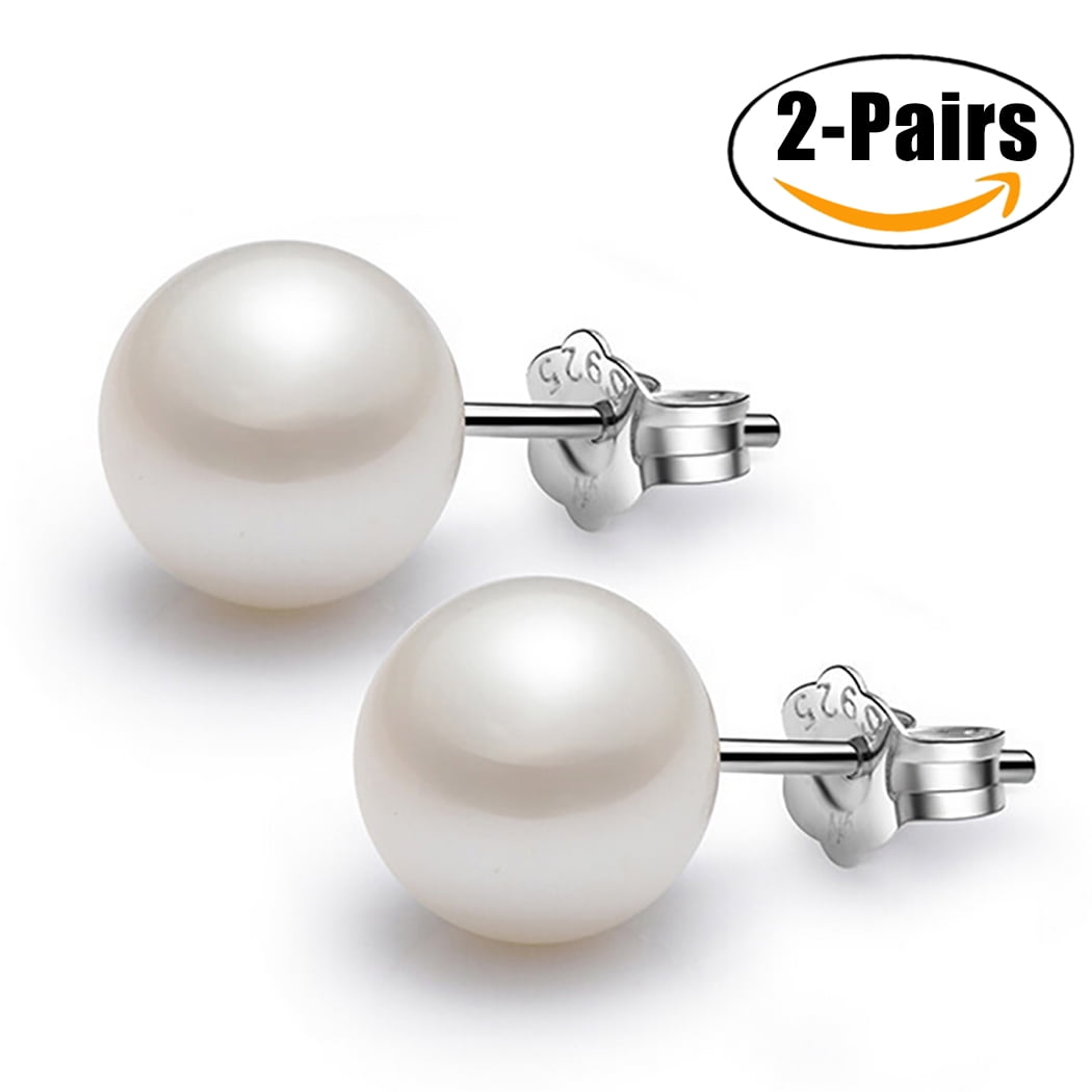 Click here for Nobrand 2 Pairs Earrings Studs Freshwater Pearl Hy... prices