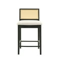 Tobias Coastal Modern Wood Counter Height Kitchen Bar Stool in Black ...