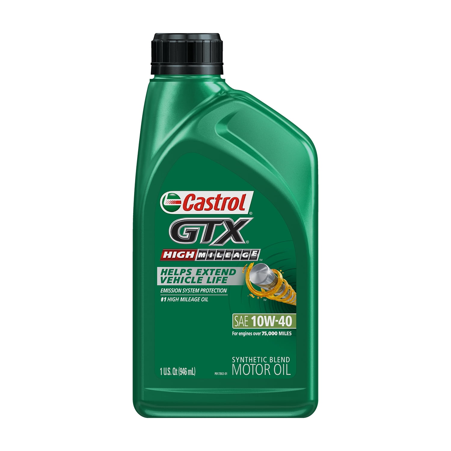 Castrol GTX High Mileage 10W 40 Synthetic Blend Motor Oil 1 Quart Castrol GTX High Mileage 10W 40 Synthetic Blend Motor Oil 1 Quart