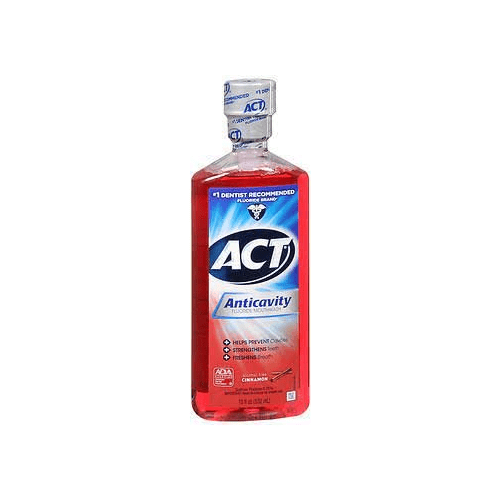 ACT Anticavity Fluoride Rinse Mouthwash Alcohol Free Cinnamon, 18oz, 3 ...