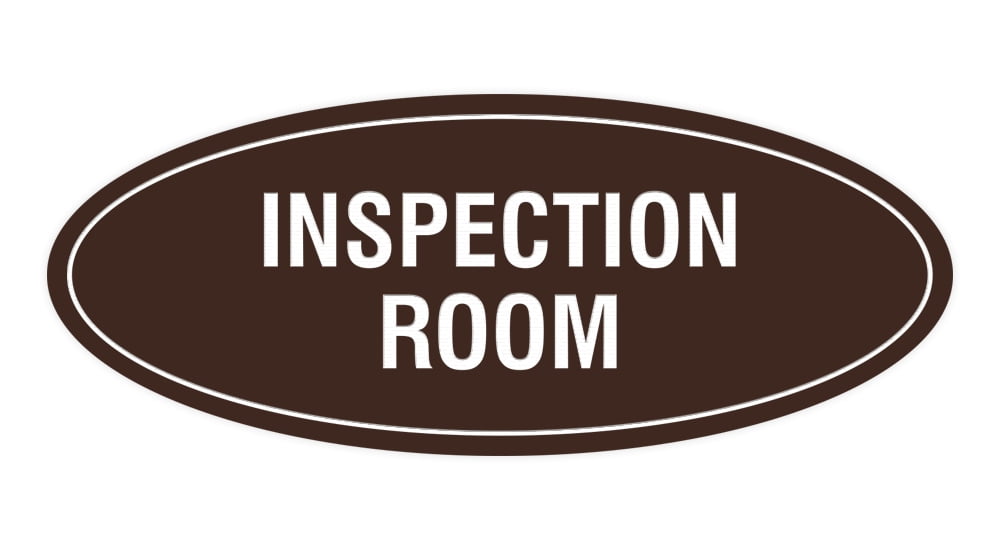 Oval Inspection Room Sign (Dark Brown) - Medium 2.75x7" - Walmart.com