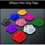 Pet Artist 20pcs/lot Paw Glitter Shape Dog ID Tags Blank Aluminum ...