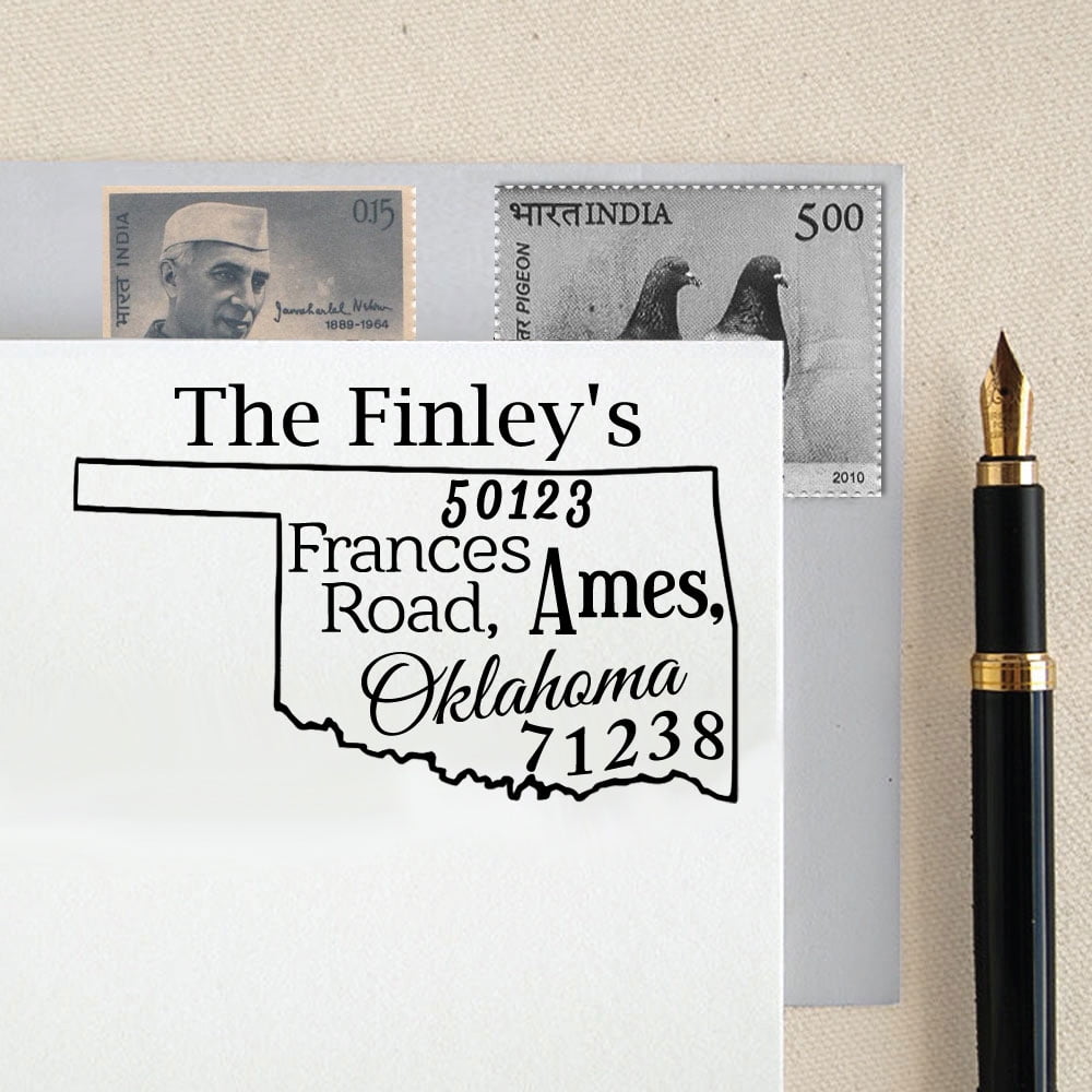 Self Inking Custom Return Address Stamp| Oklahoma State Map ...