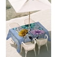 60x120 Inch Outdoor Tablecloth with Umbrella Hole Zipper Rectangle Blue ...