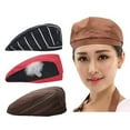 Hesroicy Breathable Unisex Chef Hat with Plaid Print and Chilli Pattern ...