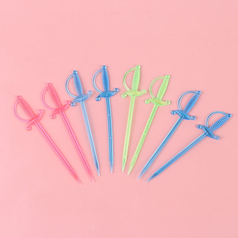 40pcs Mixed Color Plastic Epee Buffet Sticks For Fruits Cocktail Snack ...