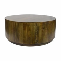 HomeRoots 520639 48 in. Brown & Gray Solid Wood & Concrete Round Coffee ...
