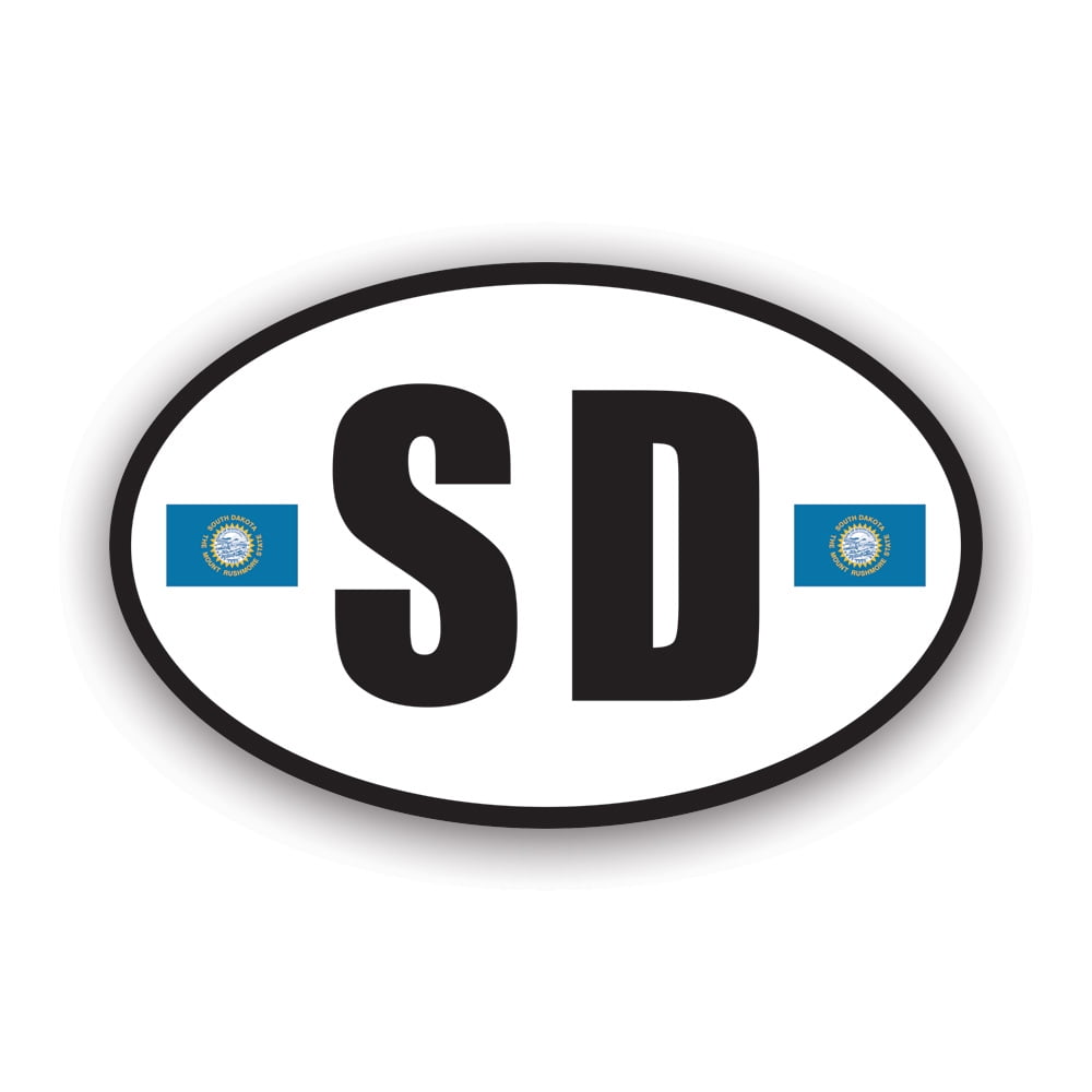 South Dakota Flag Oval Sticker Decal - Self Adhesive Vinyl ...