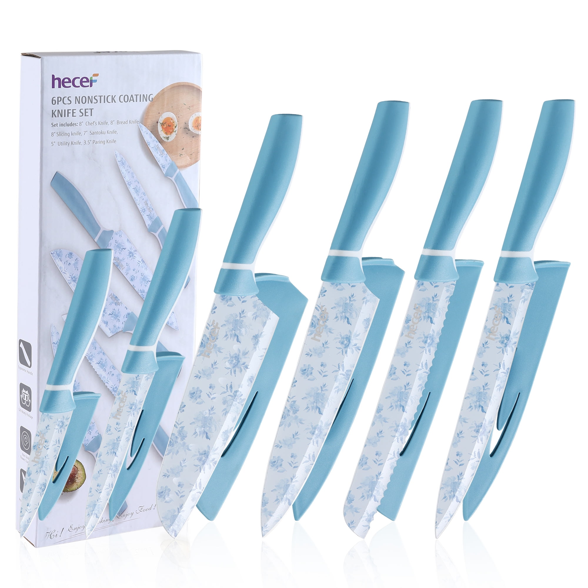 Click here for Hecef 6 Pcs Knife Set  Stainless Steel Non-Stick C... prices