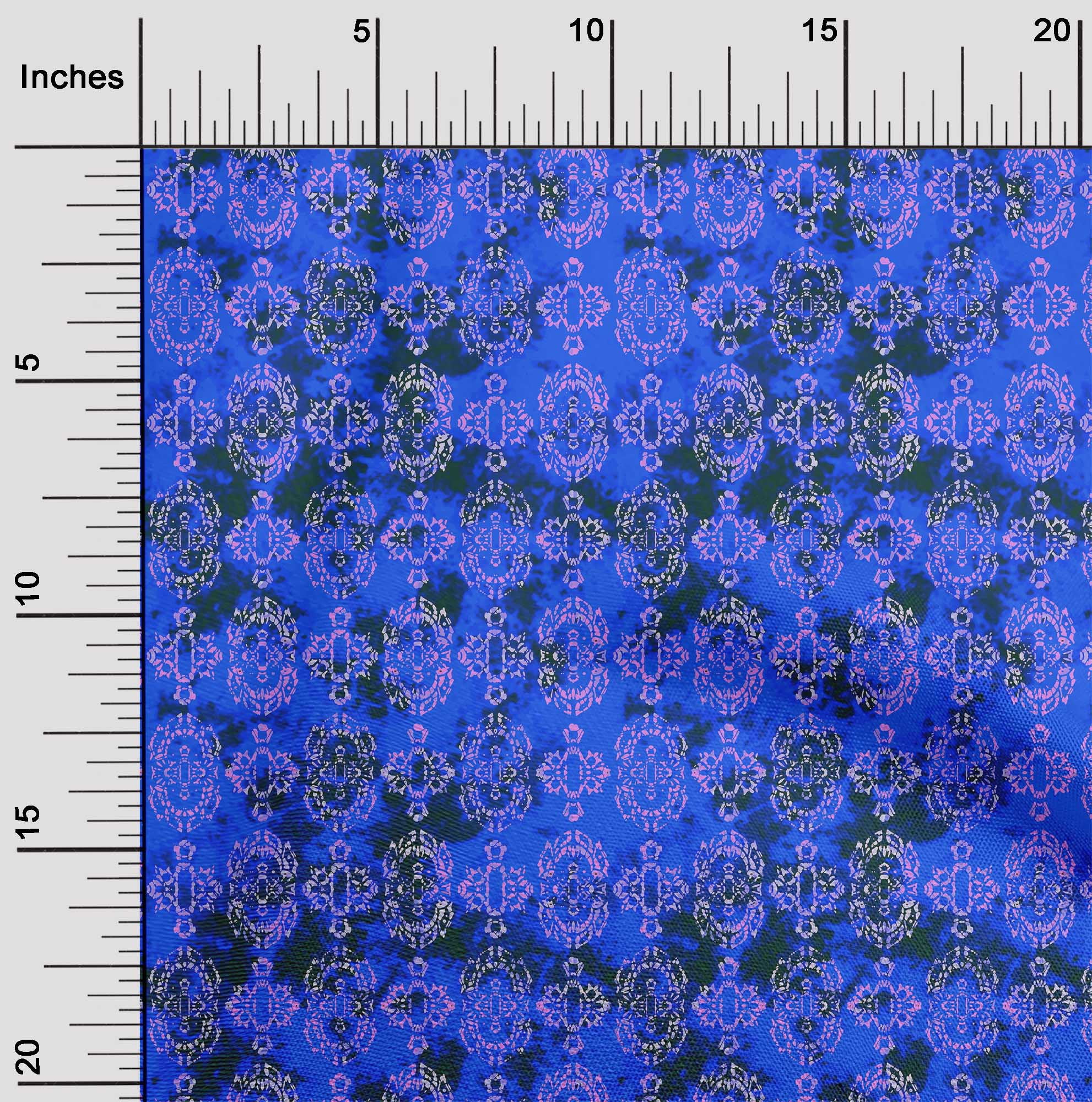 oneOone Cotton Flex Royal Blue Fabric Batik Sewing Material Print ...