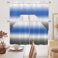 Blue and Grey Gradient Swag Curtains Valance and Tier Set, Minimalist ...
