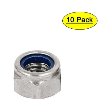 hgudesign M8 x 1.25mm Nylon Insert Hex Lock Nuts 50Pcs 304 Stainless ...