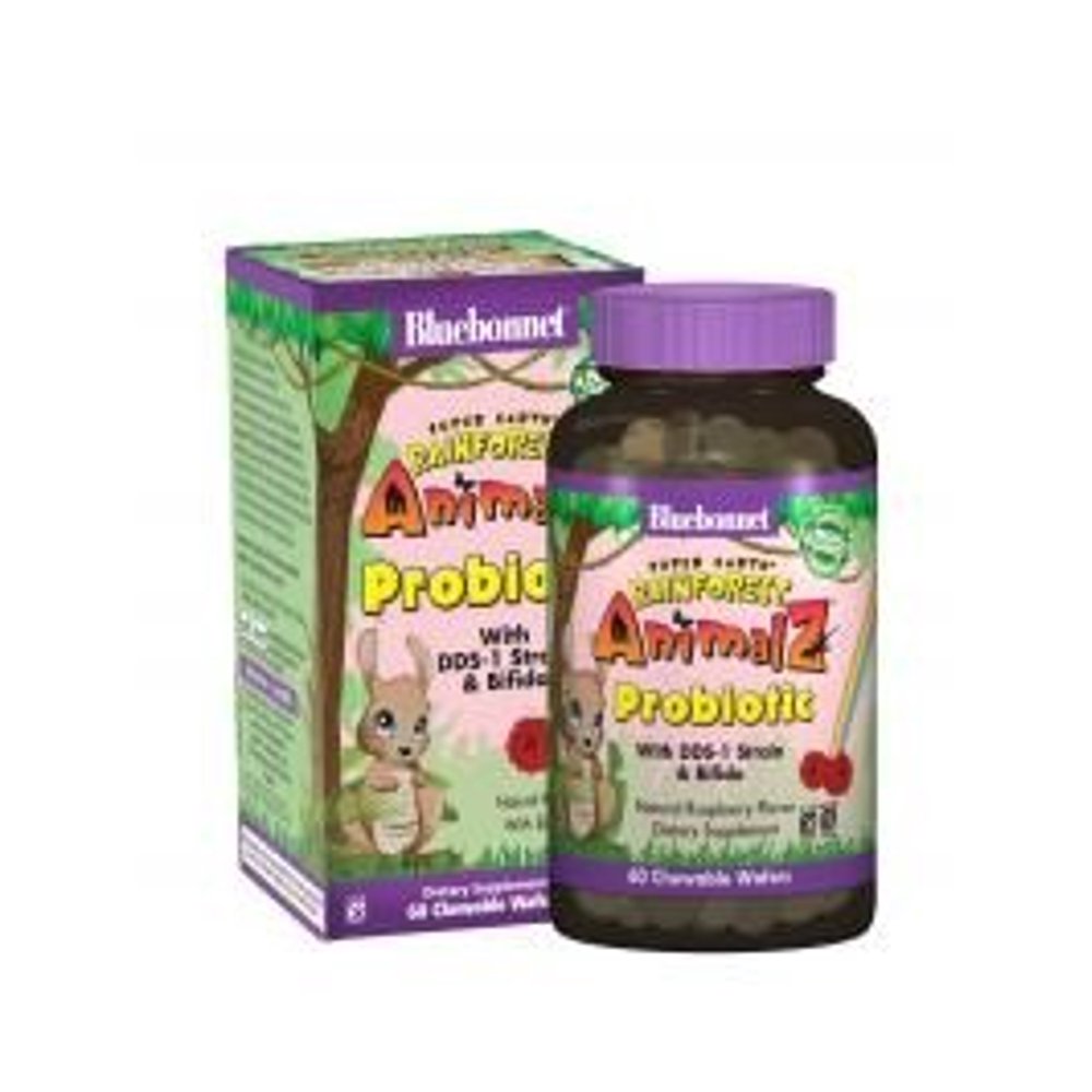 Bluebonnet Super Earth Rainforest Animalz Probiotic Chewable Wafers, 60 ...