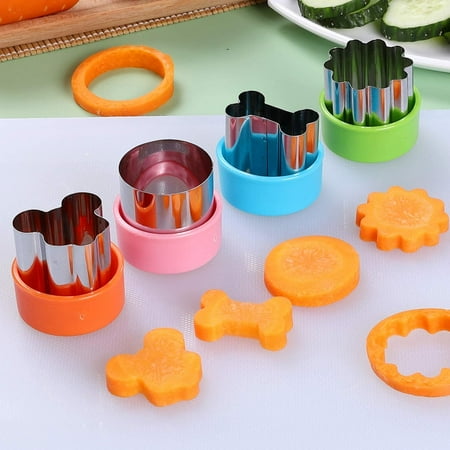 24 pcs Vegetable Cutter Shapes Sets Cookie Cutters Fruit Stamps Mold ...
