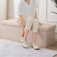 45.3 Inches Storage Ottoman Bench Foldable Seat Footrest Shoe Bench End ...
