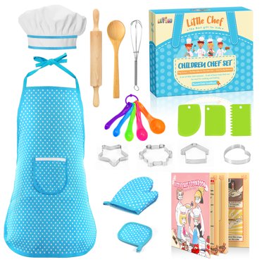 Curious Chef 11pc Kids Chef Kid, Kids Apron and Cooking Tools - Walmart.com