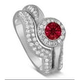 Antique Designer 2 Carat Red Ruby and Diamond Bridal Ring Set for Her in White Gold - Walmart.com