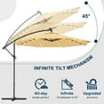 EROMMY 10ft Solar Lighted Patio Umbrella,Outdoor Offset Cantilever ...