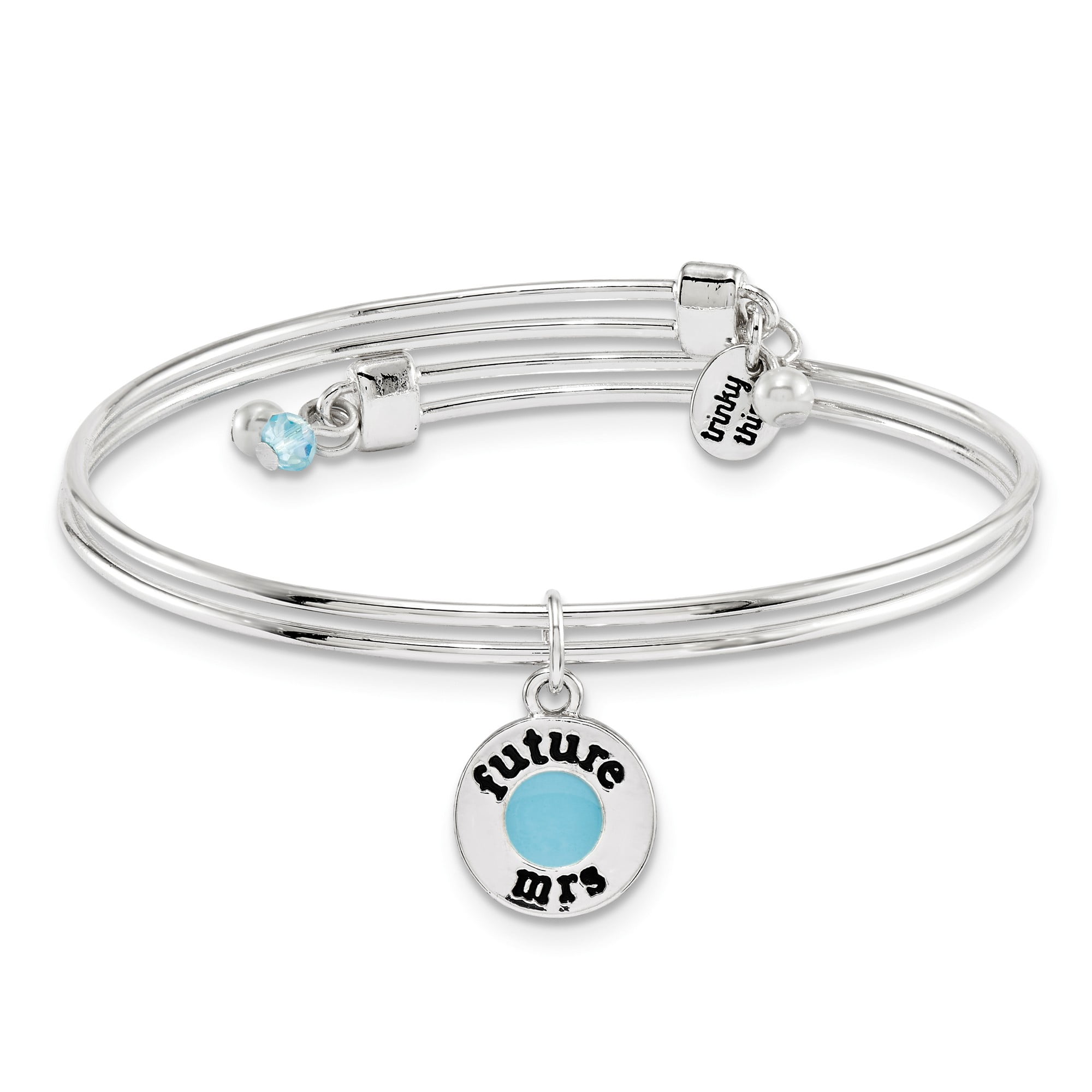Silver-tone Trinky Things Blue Soon To Be Mrs Bride Bracelet/Card ...
