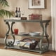 Weston Home Caden Wood Scrollwork Sofa Table, Oak - Walmart.com