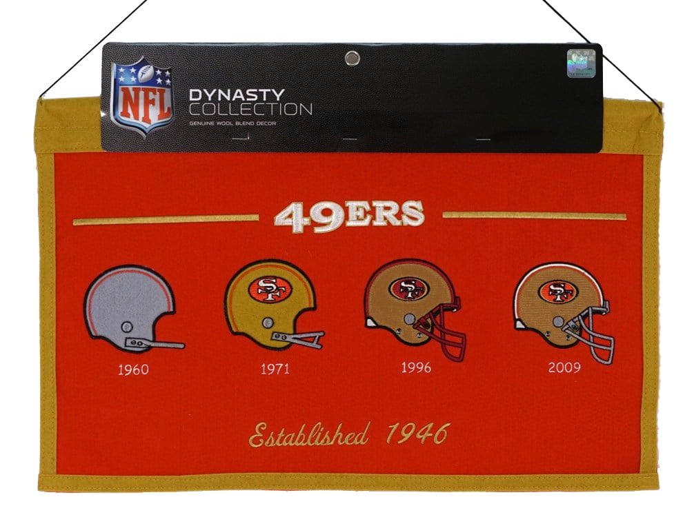 San Francisco Football 49ers Hanging Logo Evolution Banner Featuring ...