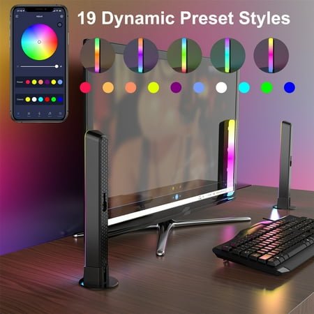 Neinkie Under Monitor Light Bar, RGBIC Dreamcolor Ambient Gaming Lights ...