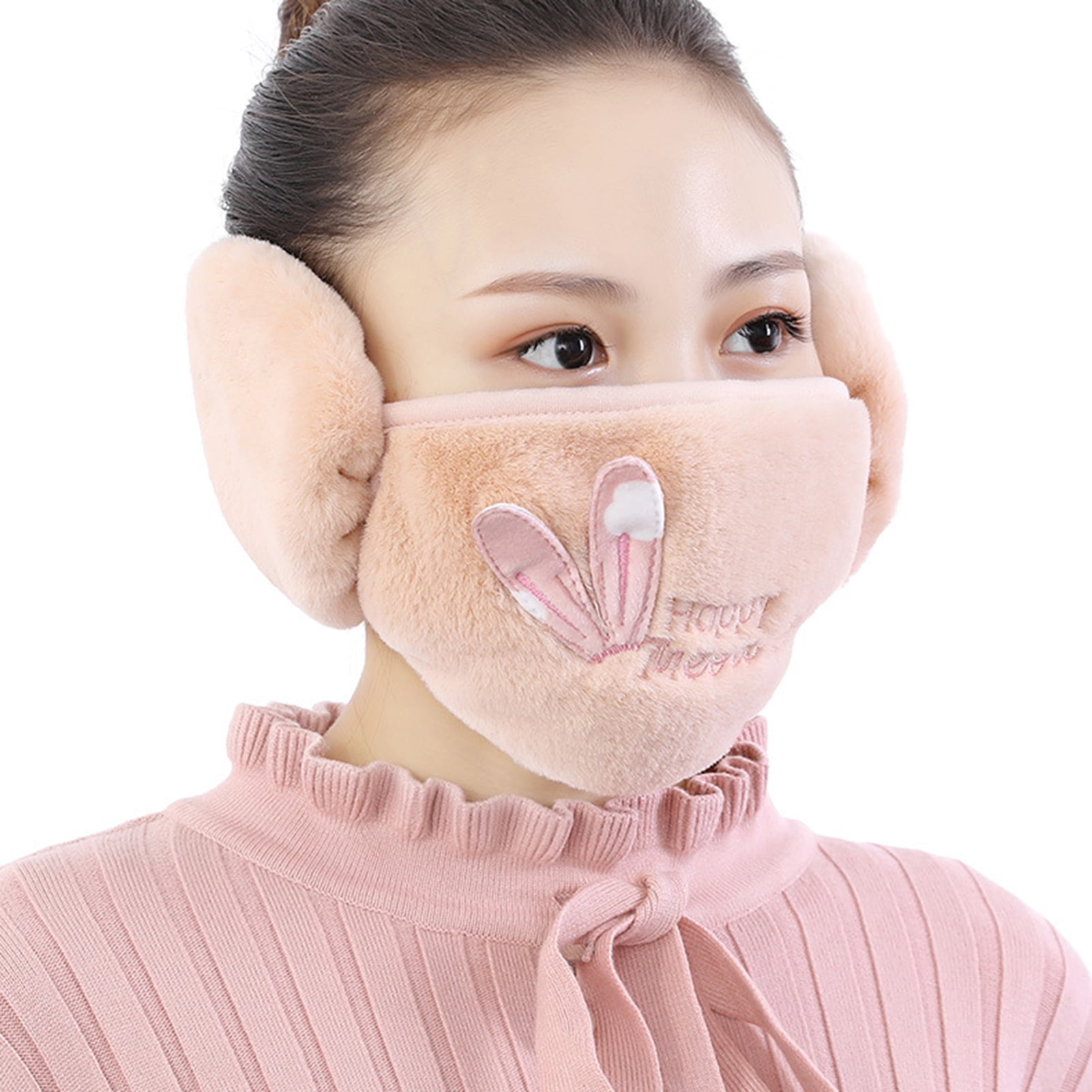 Waroomhouse Outdoor Women Cartoon Winter Mouth Ear Cover Half Face Warm ...
