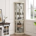 Curio Cabinets, HSUNNS 70-inch Corner Glass Display Cabinet with ...