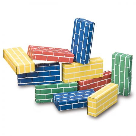 Primary Building Bricks- Kids Cardboard Bicks, Each 9" x 4" x 2" (Set ...
