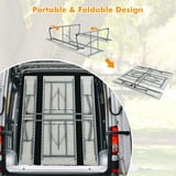 Costway Folding Picnic Table with 2 Benches All Weather Wood-like ...
