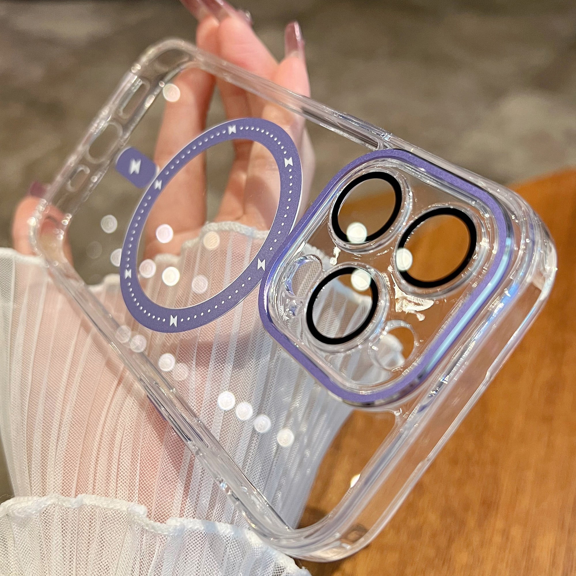 Dteck Magnetic Clear for iPhone 13 Pro Max Case with MagSafe Integrated Camera Glass Women Phone ...