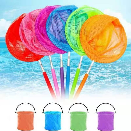 6 Pack Colored Telescopic Butterfly Nets for Kids Bug Insect Catching ...