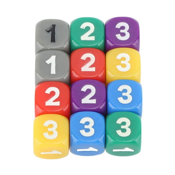 Juego de dados, 12 piezas de dados de seis caras, dados de colores ...