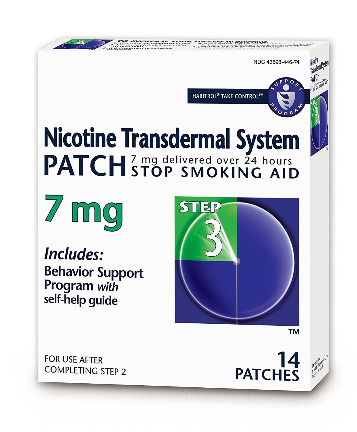 Habitrol Step 3 Nicotine Transdermal System Patch, 7 mg, 14 Count ...