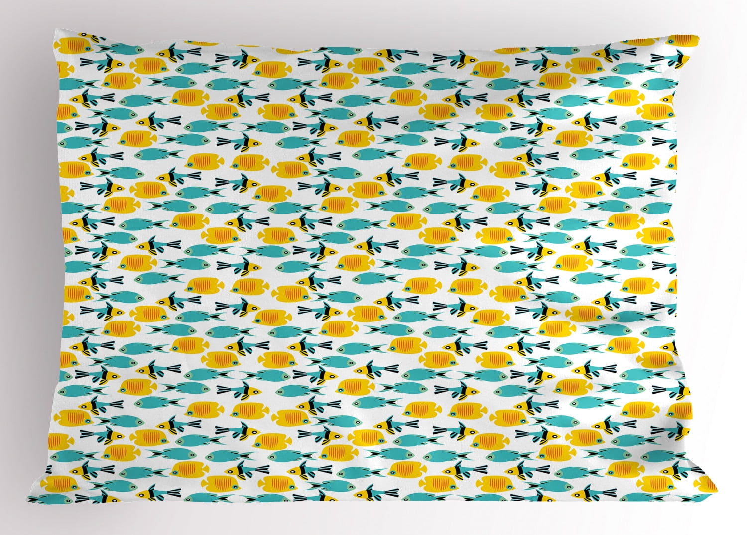 Fish Pillow Sham, Fish Pattern with Simple Silhouette Style Design ...