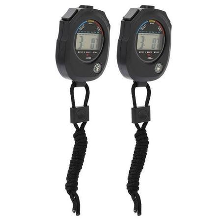 Qiilu 2 PCS Multifunctional Handheld Digital LCD Stopwatch Timer for ...