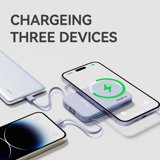 Sanag Portable Charger with AC Wall Plug & Built-in Cables,10000mAh USB ...