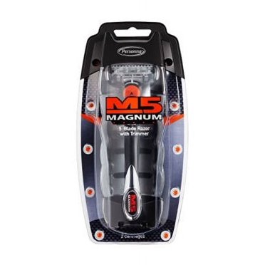 M5 Magnum 5 Razor with Trimmer, 2 Refill Blades and Travel Case ...