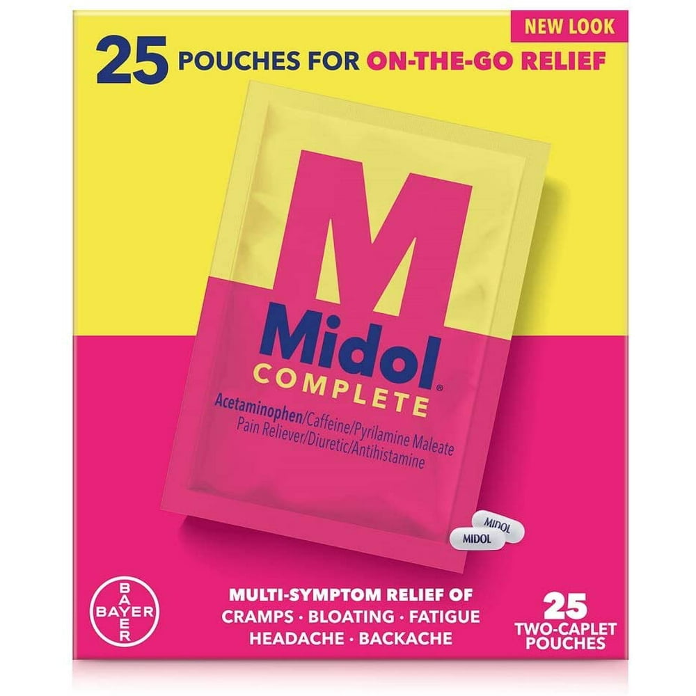 Midol Complete Caplets with Acetaminophen for Menstrual Symptom Relief ...
