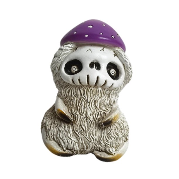 simhoa Skeleton Mushroom Head Figurine Halloween Decoration Collectible ...