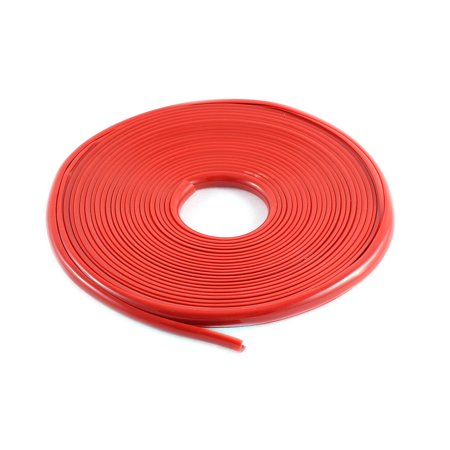 Unique Bargains 4m x 10mm Glittery Red Soft Plastic Car Ornament Strip ...