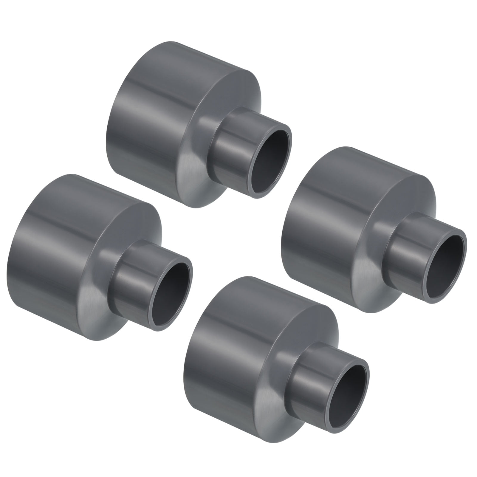 Uxcell 50x25mm PVC Reducer Pipe Fitting Straight Coupling Connector ...