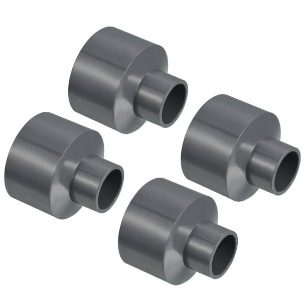 Uxcell 50x25mm PVC Reducer Pipe Fitting Straight Coupling Connector ...