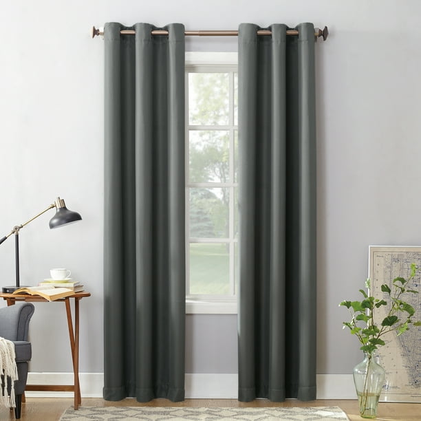 No. 918 Solid Print Grommet Semi-Sheer Curtain Panel, 48.0" x 84.0 ...