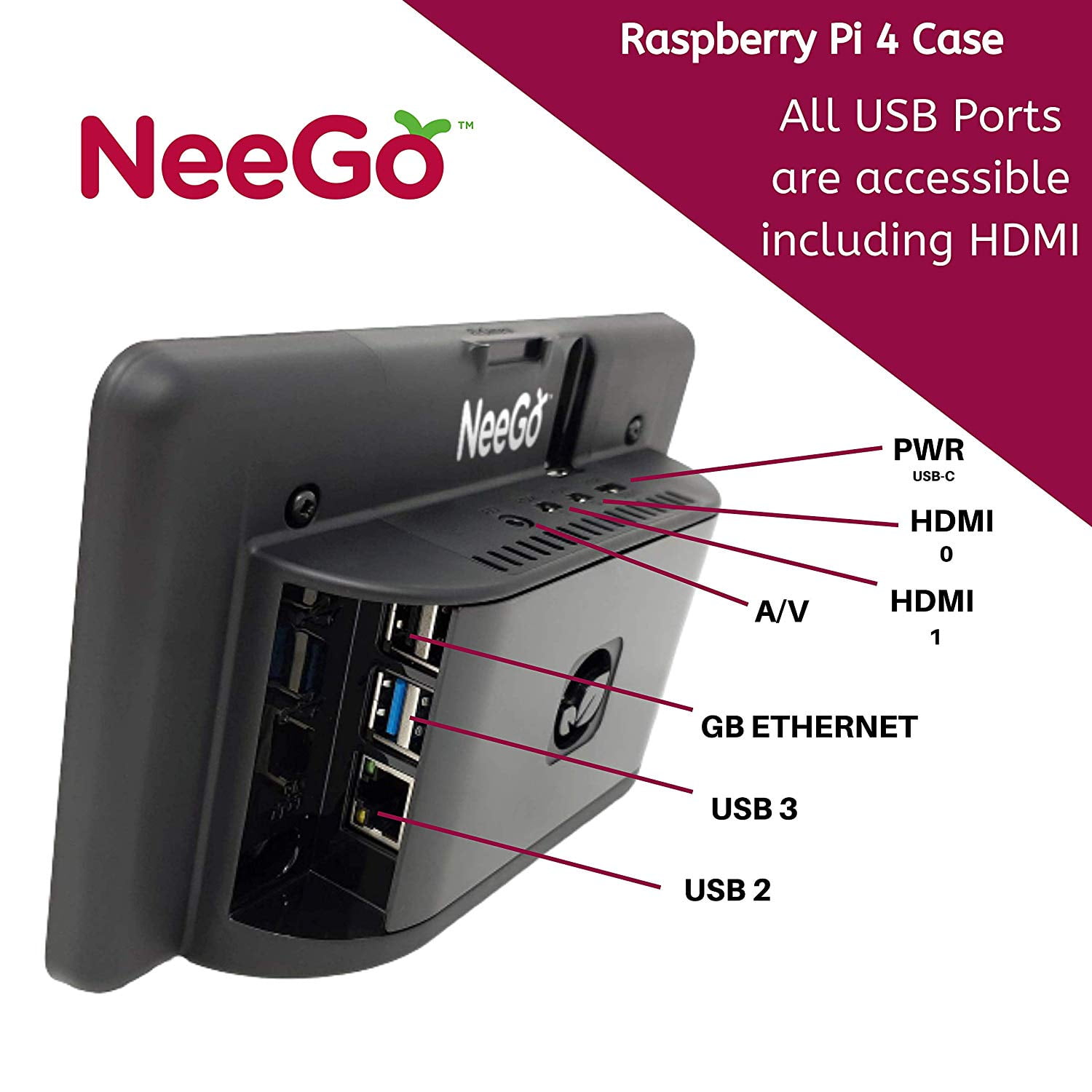 Buy Raspberry Pi 4 Screen Case for Raspberry Pi Monitor Touchscreen 7 ...