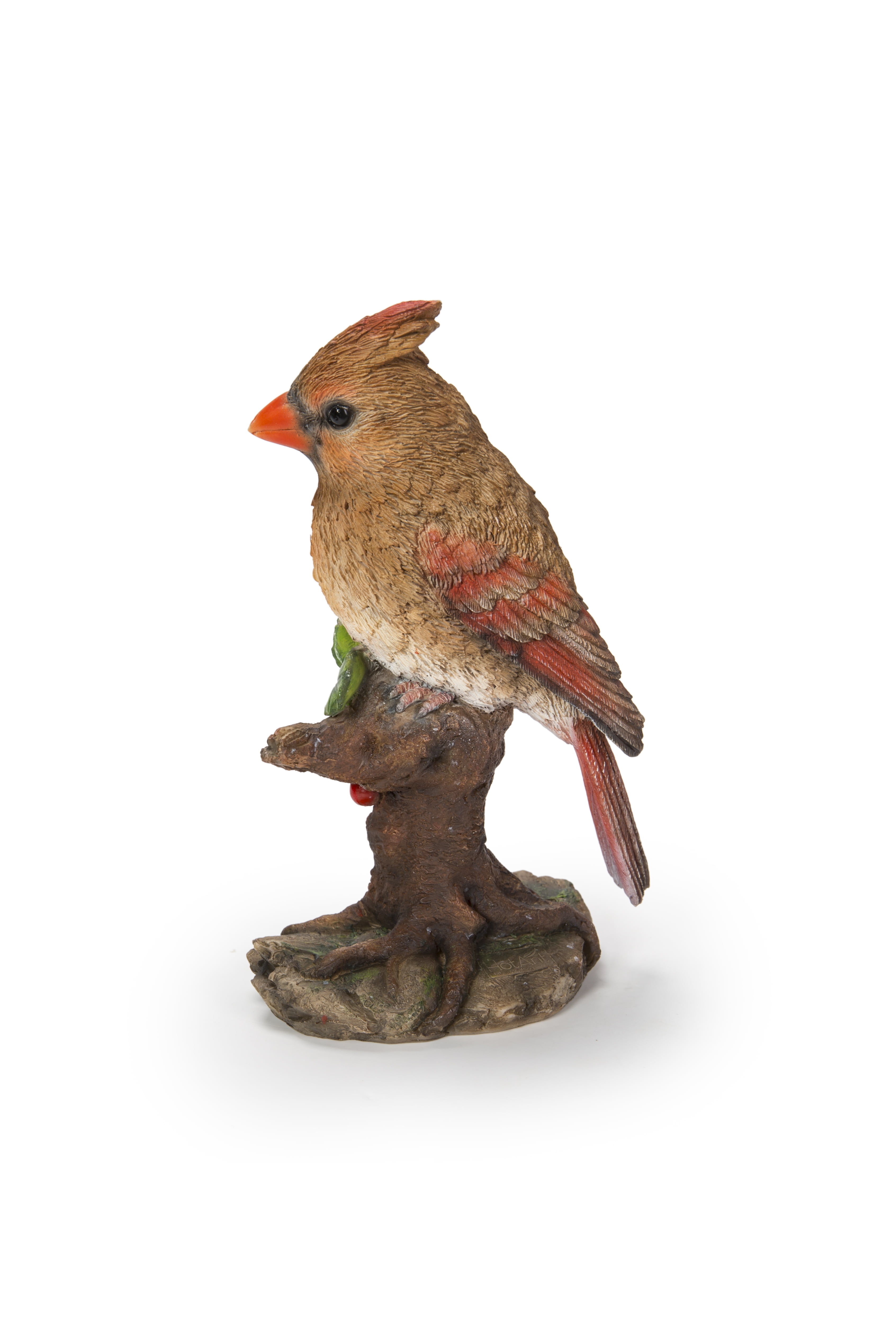 Female Cardinal Resting on Stump Garden Statue - Walmart.com