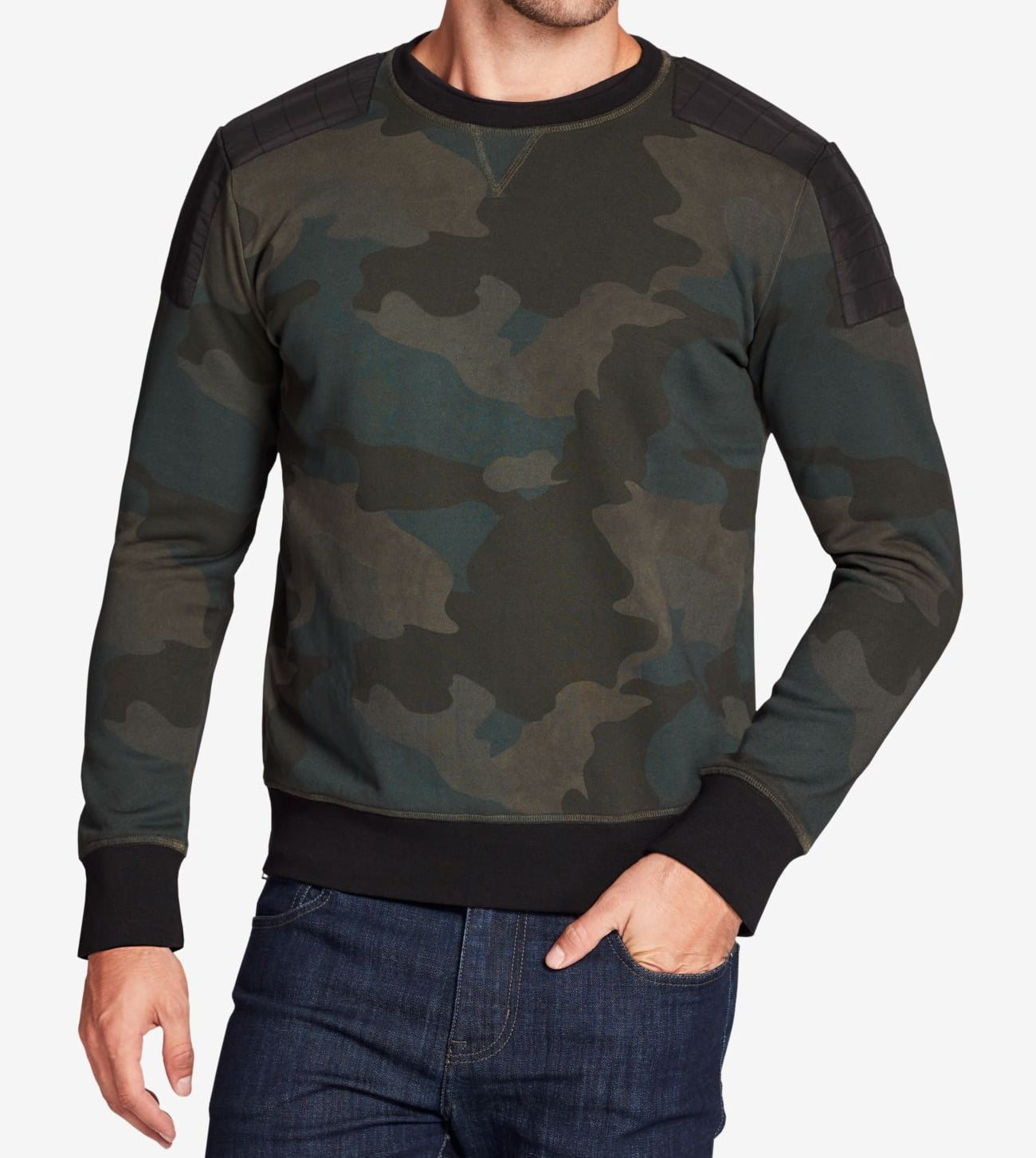 William Rast Sweaters - William Rast Olive Mens Small Camo Crewneck ...