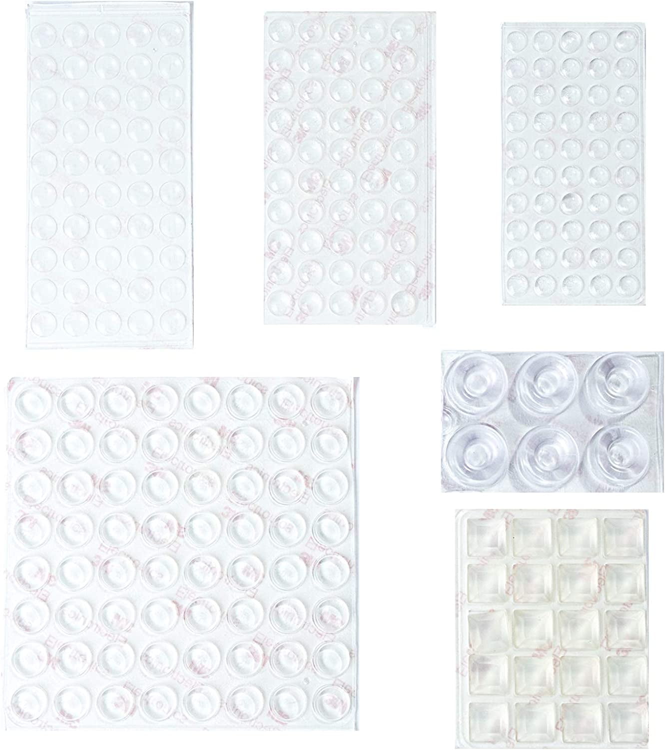 Clear Rubber Bumper 240-PCS Combo Pack (Round, Spherical, Square ...