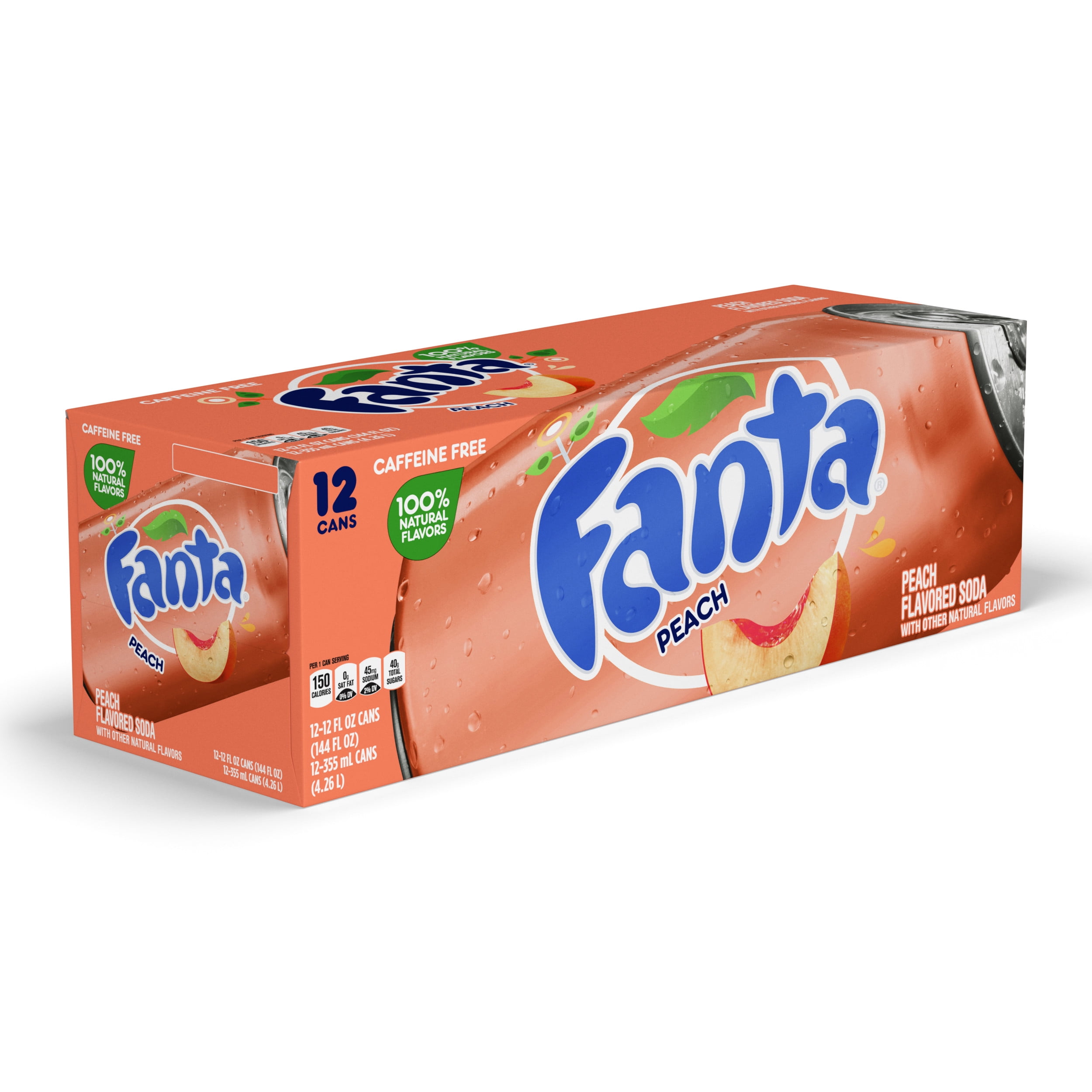Fanta Peach Soda Bottle Fruit Flavored Soft Drink, 12 fl oz, 12 Pack ...